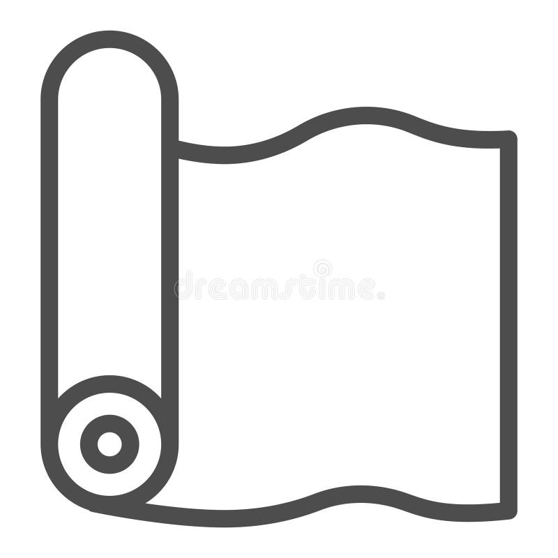 Roll of Fabric Cloth Line Icon, Sewing Theme Concept. Vector Graphics ...