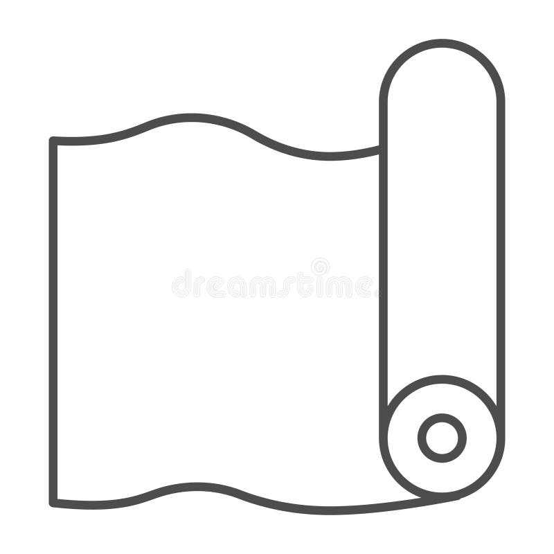 Roll of Fabric Cloth Thin Line Icon, Sewing Theme Concept. Vector ...