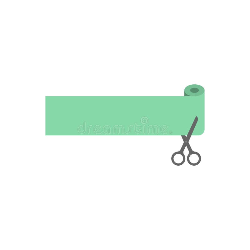 A Roll of Fabric and a Pair of Scissors for the Cutting of a Fabric ...