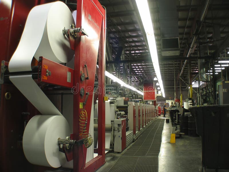 Roll-fed Web Press stock photo. Image of facility, color - 2105012