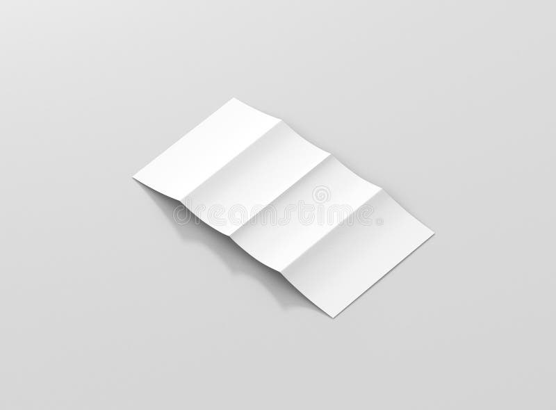 4 Roll Fold Brochure Mockup DL Back Open Side Stock Illustration ...