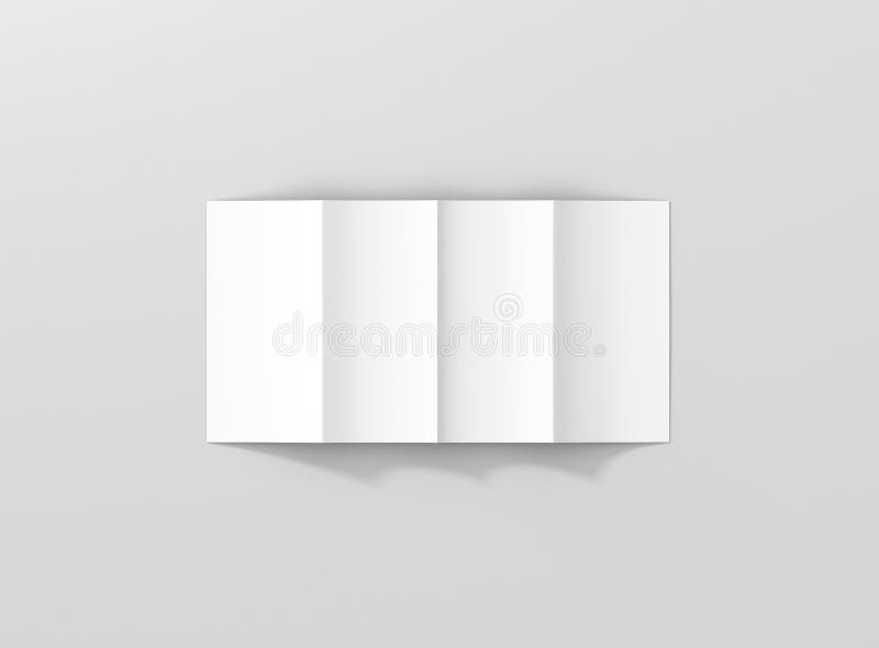 4 Roll Fold Brochure Mockup DL Half Open Side Stock Illustration ...