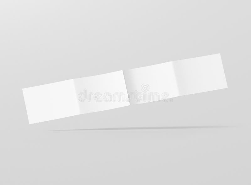 4 Roll Fold Brochure Mockup Ls Back Open Front View Stock Illustration ...