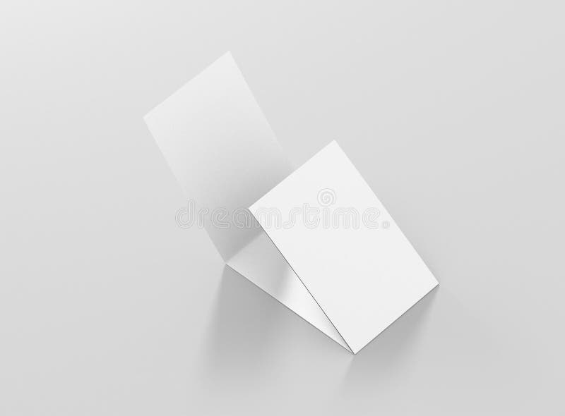 4 Roll Fold Brochure Mockup Ls Half Open Side Stock Illustration ...