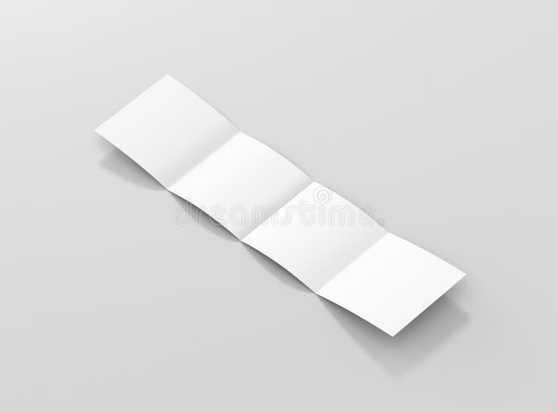 4 Roll Fold Brochure Mockup Square Open Side Stock Photo - Image of ...