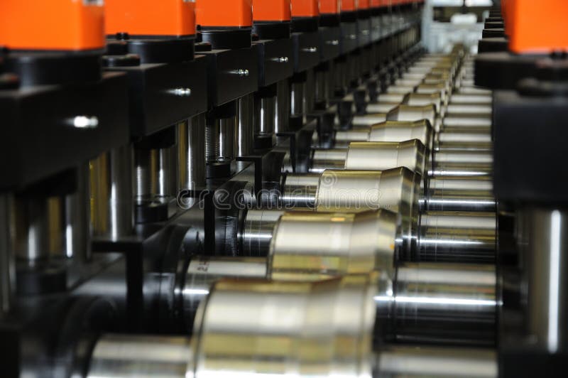 Roll Forming Production Line Tools Stock Image - Image of form, roll ...