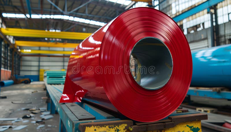 Roll of Galvanized Steel Sheets in Metalworking Factory Stock Image ...
