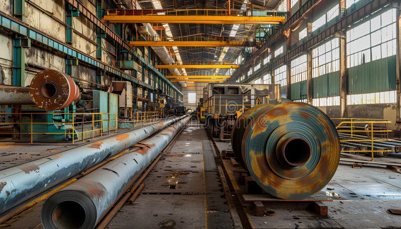 Roll of Galvanized Steel Sheets in Metalworking Factory Stock Photo ...