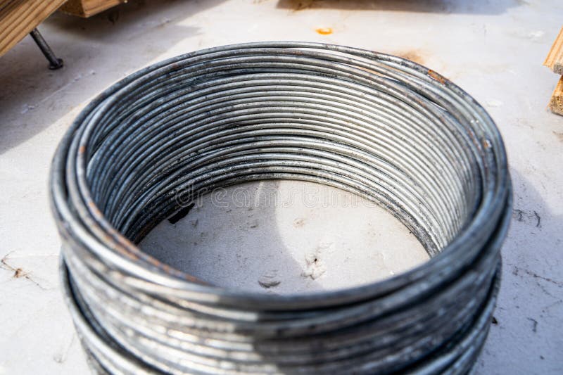 Roll of Galvanized Steel Tie Wire Close-up. Universal Knitting Wire for ...