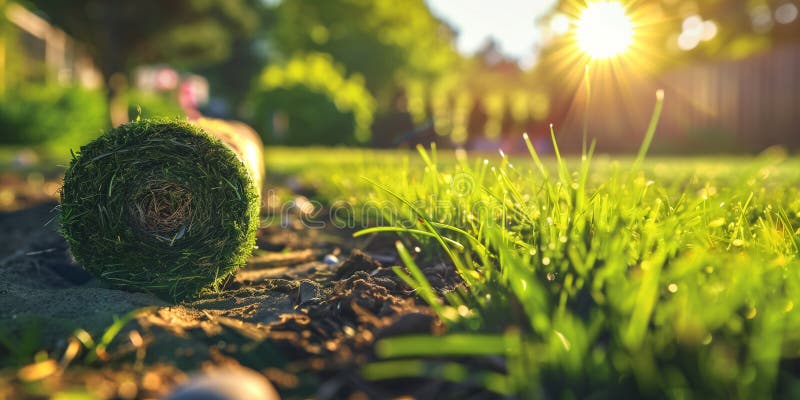 Roll of Grass in Field stock photo. Image of beauty - 307635590