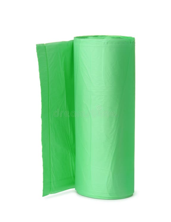 Roll of Green Biodegradable Plastic Garbage Bags Stock Photo - Image of ...