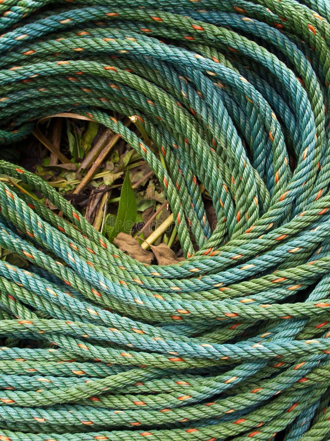 Roll of green nylon rope stock photo. Image of detail - 75721628