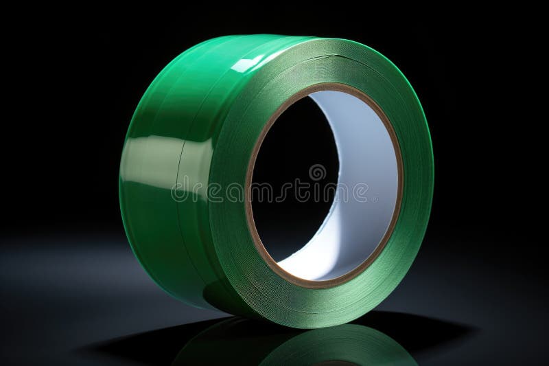 A Roll of Green Tape on a Black Surface. Can Be Used for Various ...