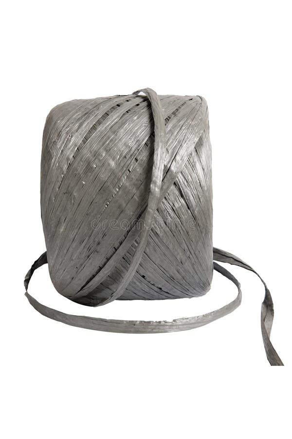 Roll of Grey Raffia String or Plastic Rope Stock Photo - Image of macro ...