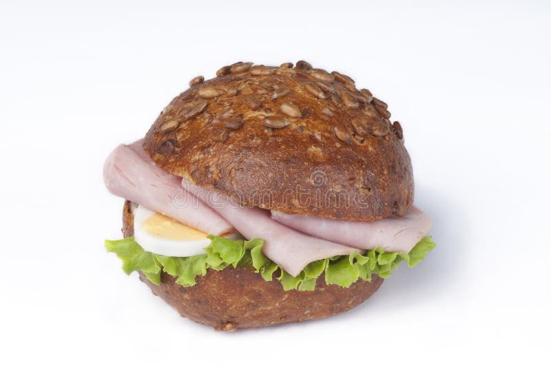 Roll with ham stock photo. Image of good, cooked, aesthetic - 40666110
