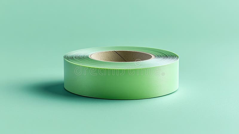 A Roll of Light Green Tape on a Pastel Green Background Stock ...