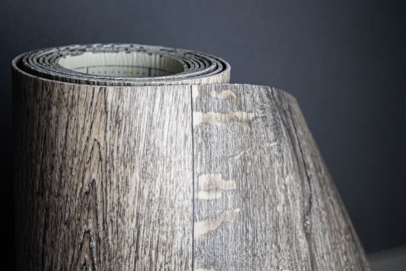 Roll of Linoleum with a Wood Texture. Linoleum Cutting. Floor Coverings ...