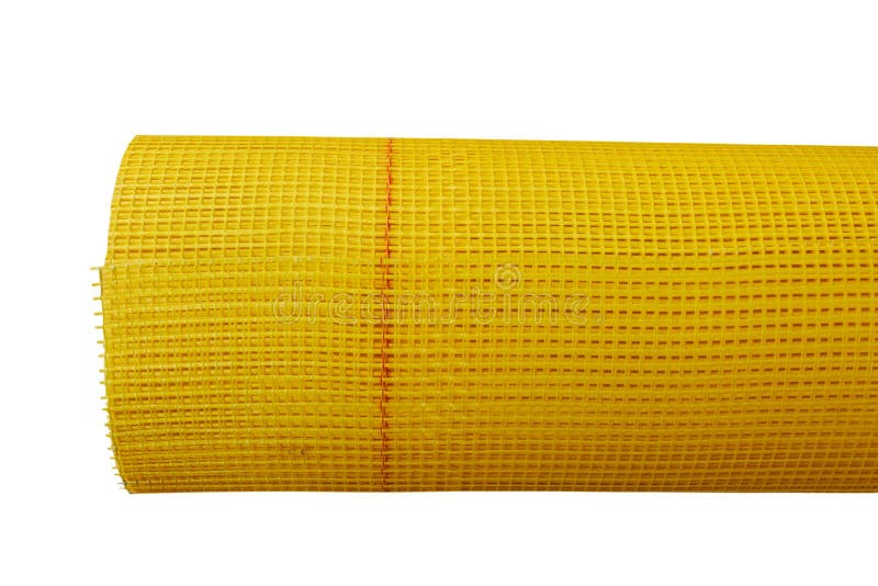 Roll of Mesh on a White Background,facade Construction Grid Yellow ...