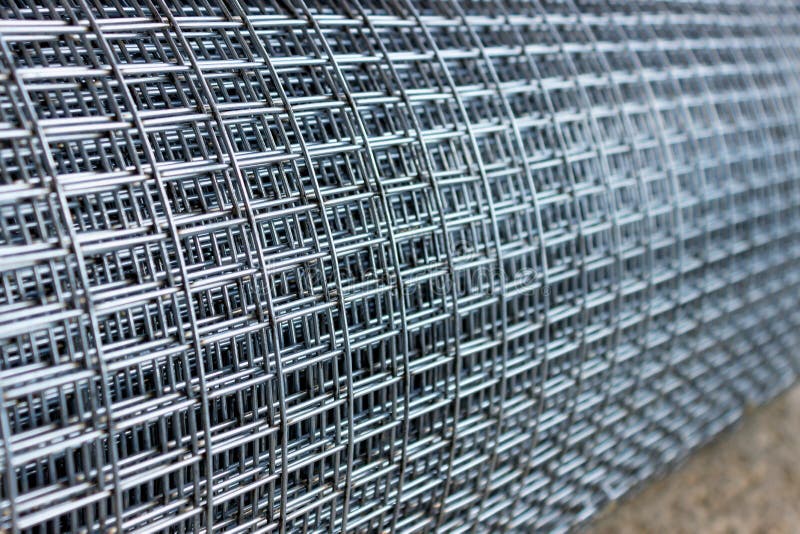 Roll of Metal Mesh with Rectangular Cells. Stock Image - Image of ...
