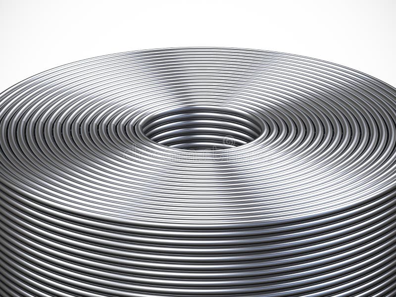 Roll of Metal Wire or Steel Cable Stock Illustration - Illustration of ...