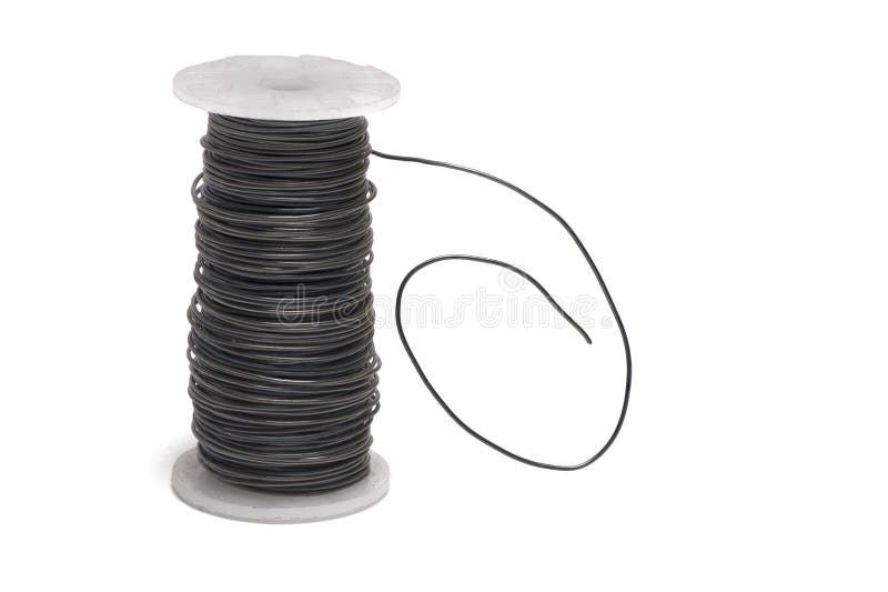 Roll Metal Wire Wound Rolled White Background Stock Image - Image of ...