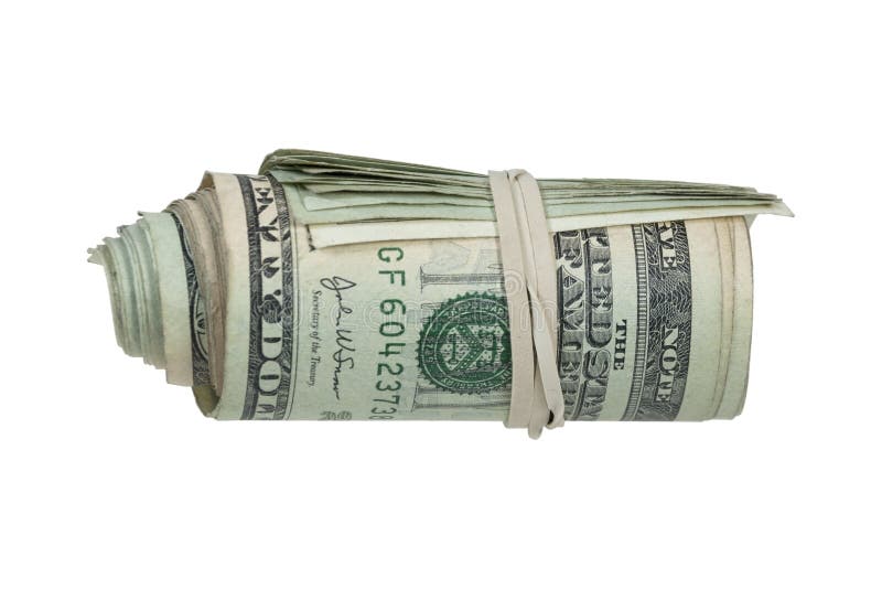 Roll of Money with Rubberband Stock Photo - Image of balances, monies ...
