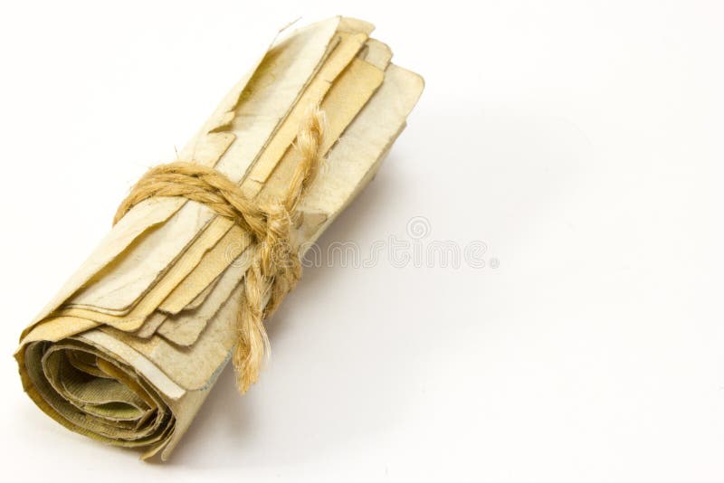 Roll of Money Tied with a Rope Stock Photo - Image of white, background ...