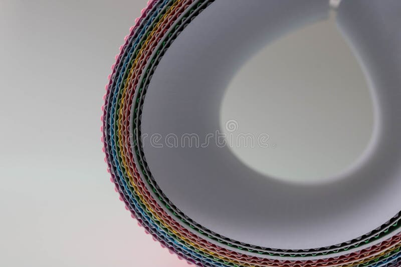 A Roll of Multicolored Sheets of Corrugated Paper Stock Photo - Image ...