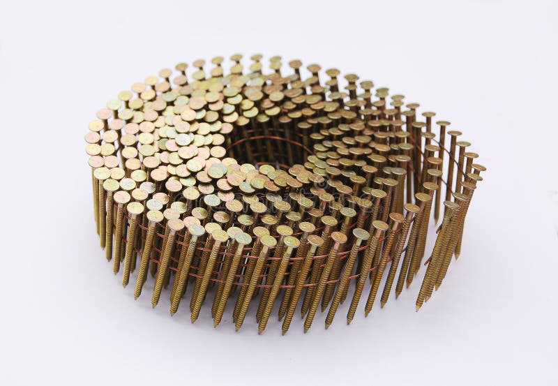 A Roll of Nails for a Builder S Nail Gun. Stock Photo - Image of ...