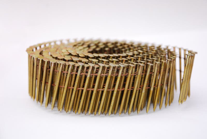Roll of Nails stock image. Image of build, brass, yellow - 37500363