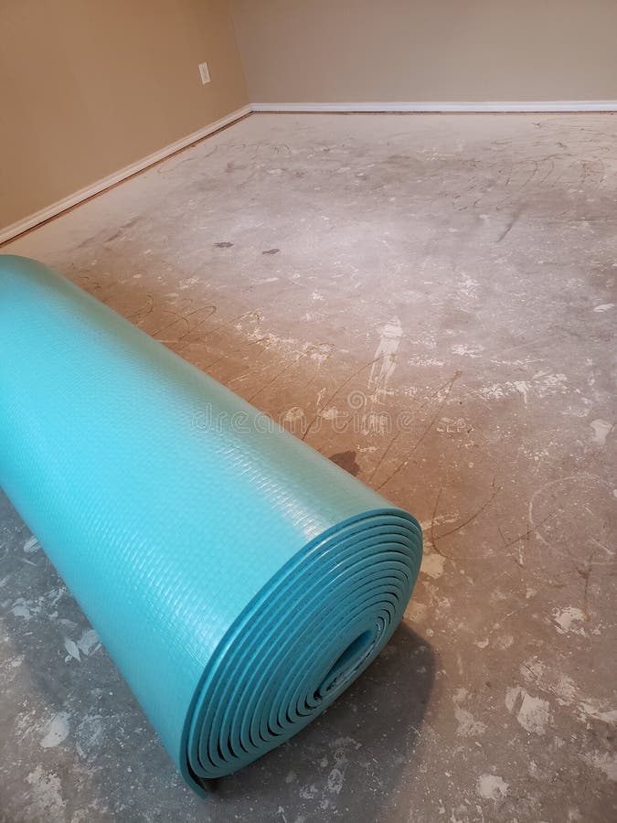 Roll of New Carpet Padding in the Bedroom for Replace Stock Image ...