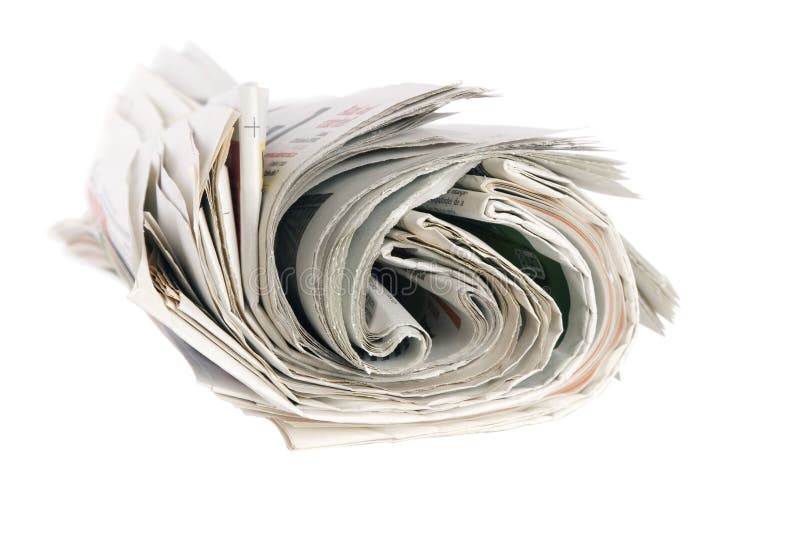 Magazine Roll Isolated on White Stock Photo - Image of article ...