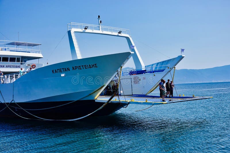 Roll on Roll Off Ferry Approaching Dock, Greece Editorial Photo - Image ...
