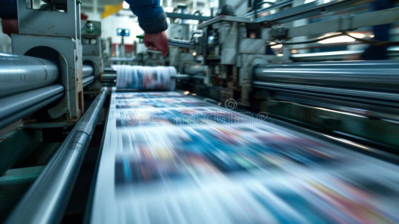 Roll Offset Print Machine in Large Print Shop for Production of ...