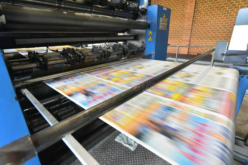 Roll Offset Print Machine in a Large Print Shop for Production O Stock ...