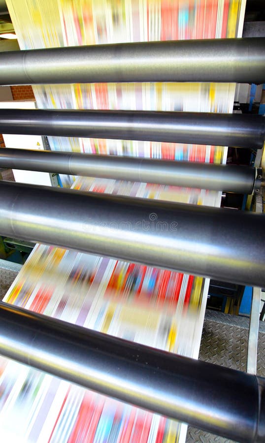 Roll Offset Print Machine in a Large Print Shop for Production O Stock ...