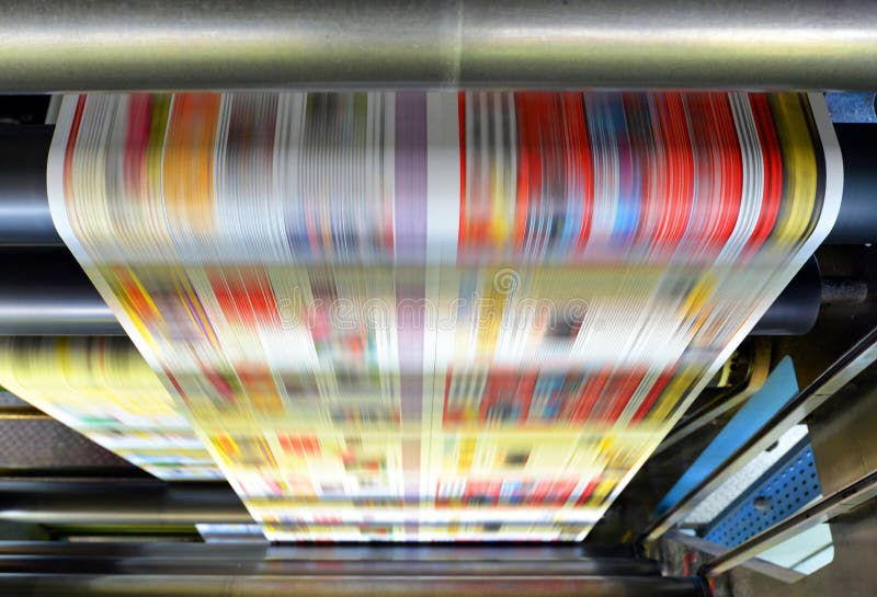 Roll Offset Print Machine in a Large Print Shop for Production O Stock ...