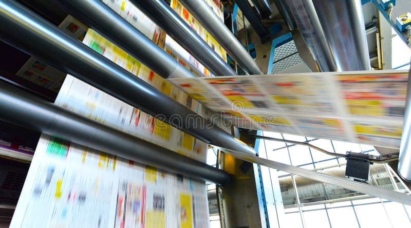 Roll Offset Print Machine in a Large Print Shop for Production of ...