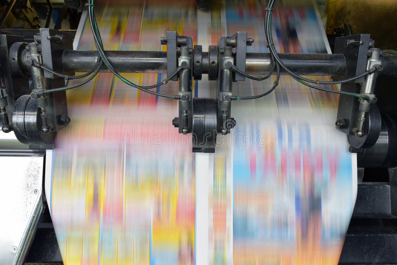 Roll Offset Print Machine in a Large Print Shop for Production O Stock ...