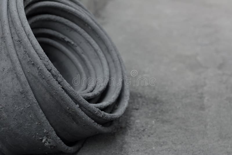 Roll of Old Waterproofing Rubber Sheet on Natural Light Stock Image ...
