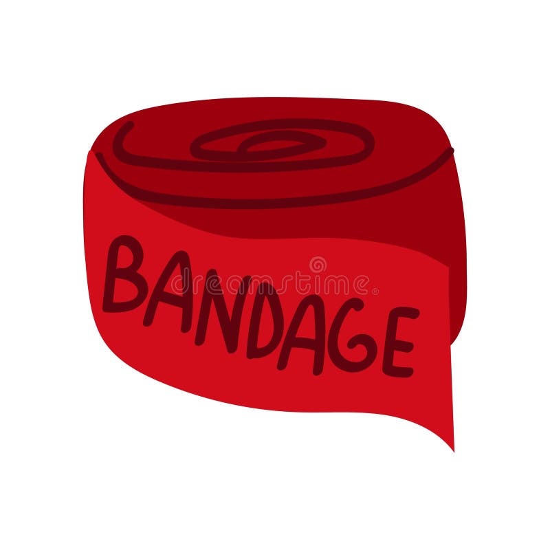 A Roll of Open Elastic Red Bandage for Boxers. Use for Fixing Limbs and ...