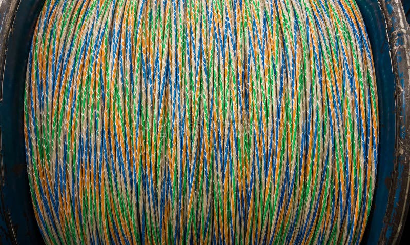 A Roll of Optical Fiber Cable Stock Photo - Image of clothing, color ...