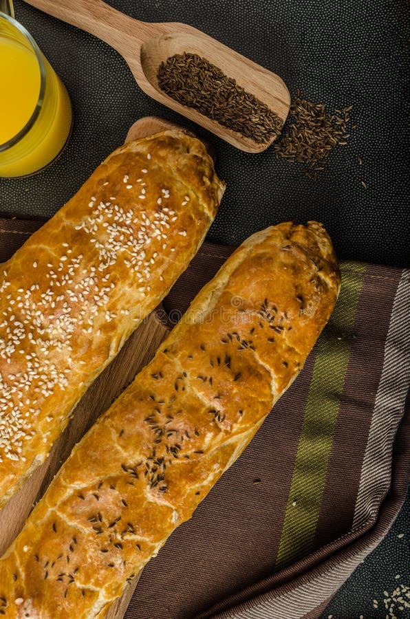 Roll Out Puff Pastry Stuffed Stock Photo - Image of background, fresh ...