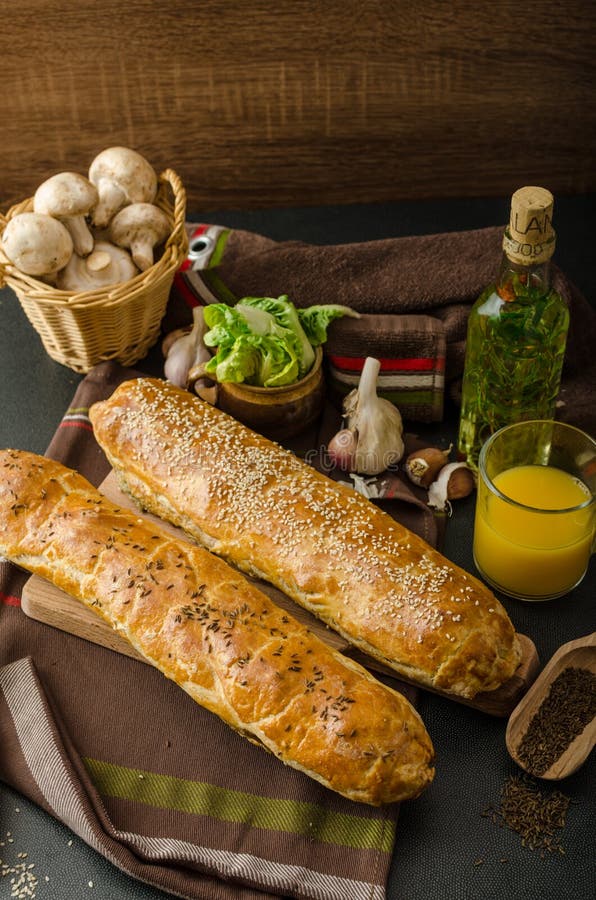 Roll Out Puff Pastry Stuffed Stock Photo - Image of cooked, cheese ...
