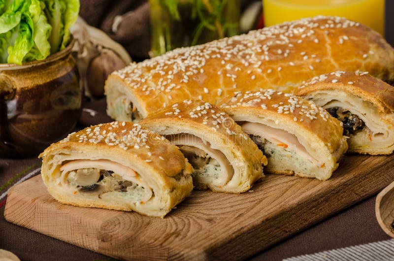 Roll Out Puff Pastry Stuffed Stock Photo - Image of dinner, gourmet ...
