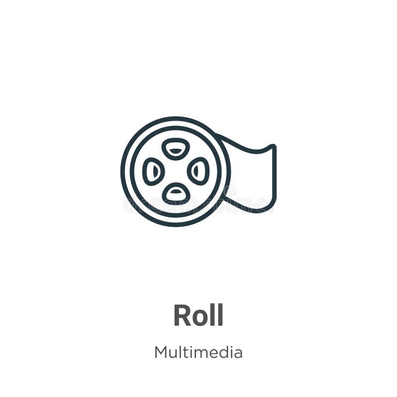 Roll Outline Vector Icon. Thin Line Black Roll Icon, Flat Vector Simple ...