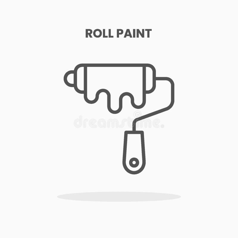 Roll Paint icon line. stock vector. Illustration of paintbrush - 267947046