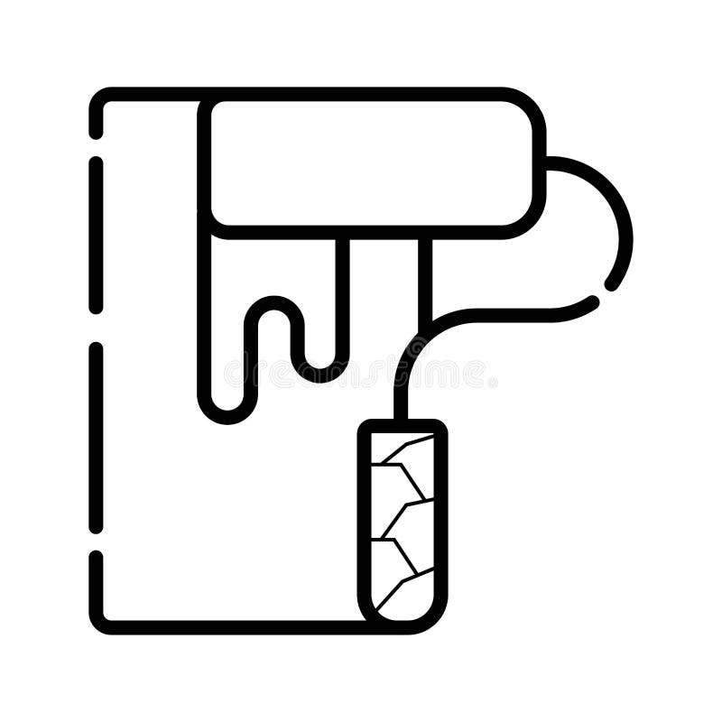Roll paint icon vector stock illustration. Illustration of coat - 130522715