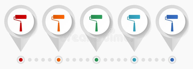 Roll Painter, Roller Concept Vector Icons, Infographic Template Easy To ...