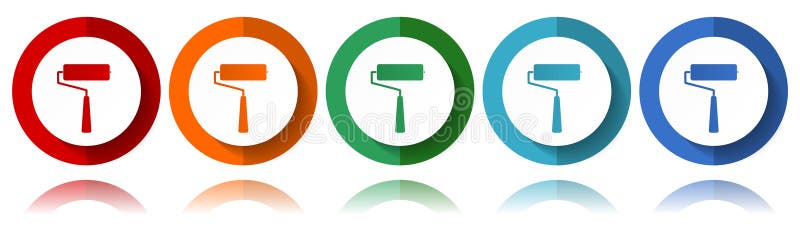Roll Painter, Roller Vector Icons, Flat Icon Set for Logo Design ...